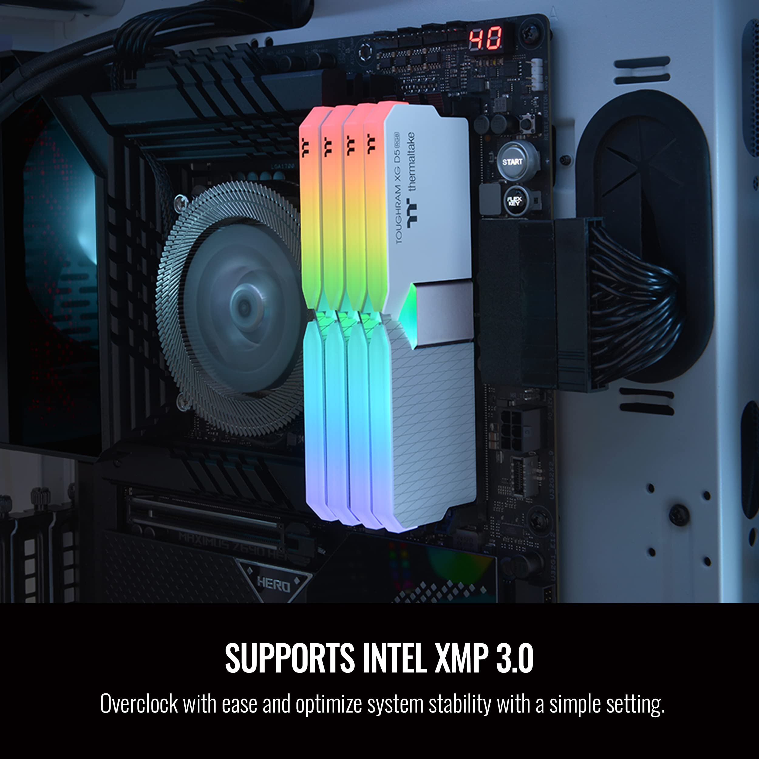 Thermaltake TOUGHRAM XG RGB D5 White 32GB (2x16GB) DDR5 6000MT/s C36 Memory, 16 LEDs, RG34D516GX2-6000C36B