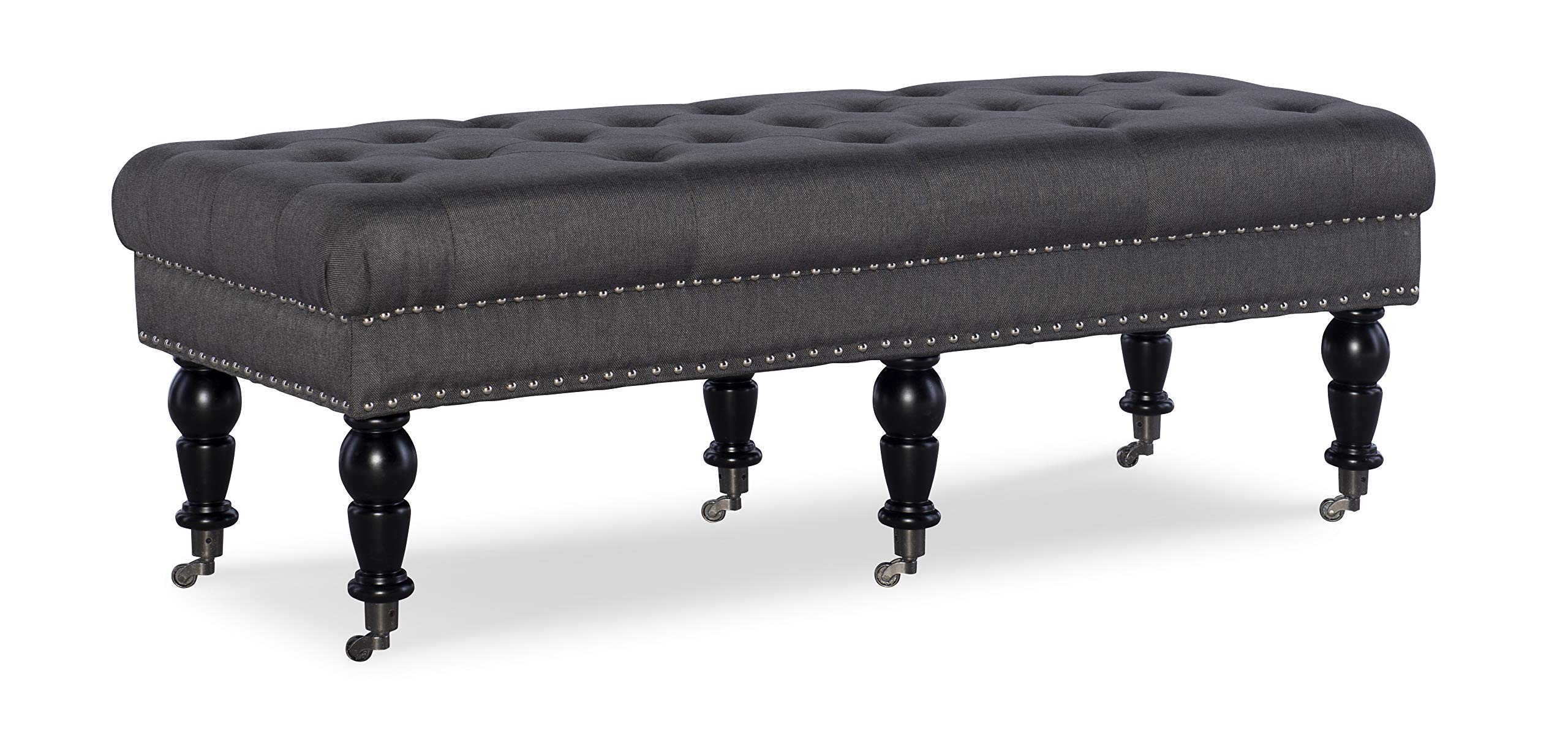 Linon Isabelle Bed Bench, 62-Inch, Black Finish