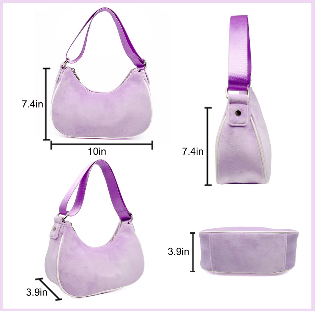 Shoulder Bag With Zipper Closure,Mini-Purses,handbags For Women In Lilac.