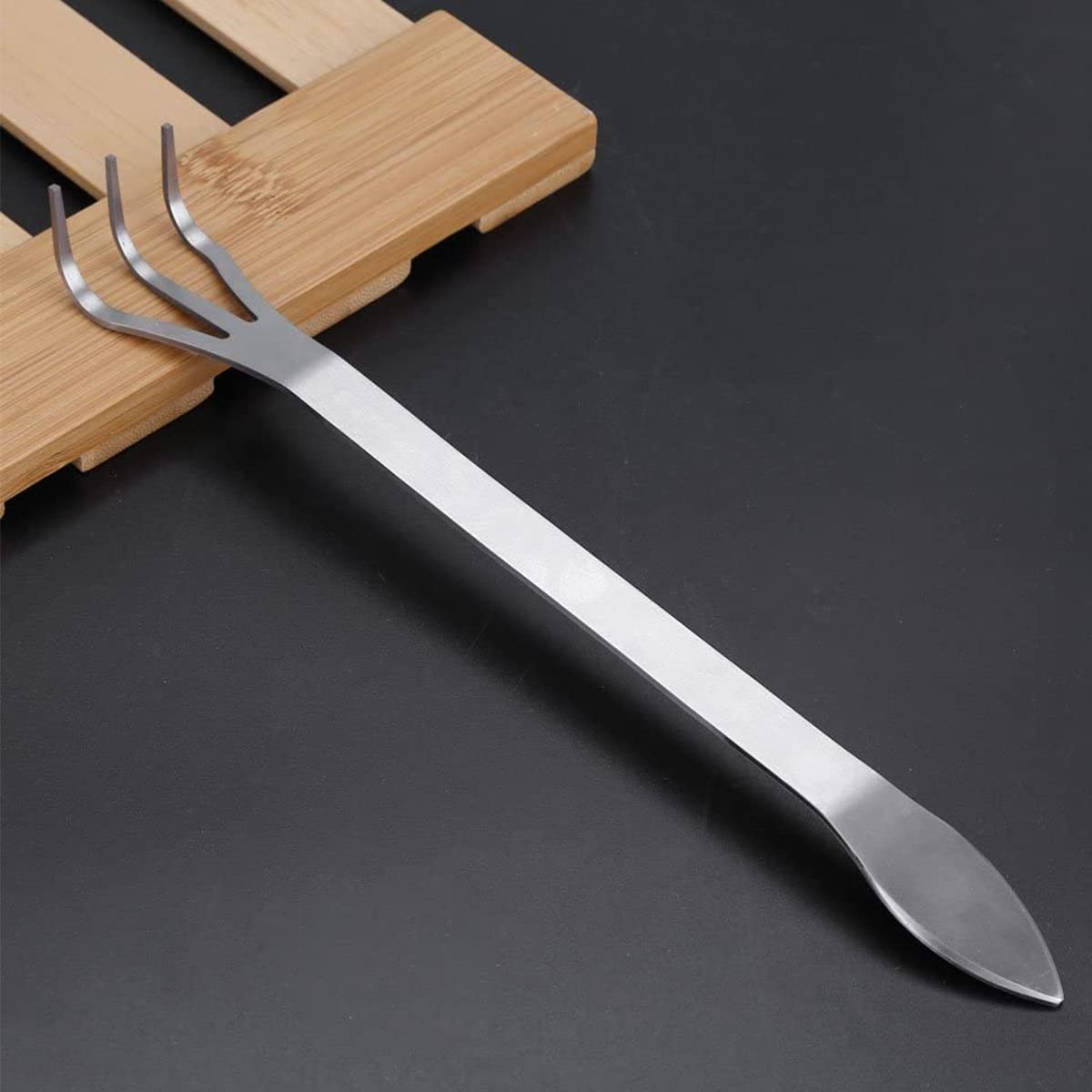 Stainless Steel Root Rake,Stainless Steel 3 Prong Root Rake Pick Loosen Soil Bonsai Tree Tool Set for Gardening Plants