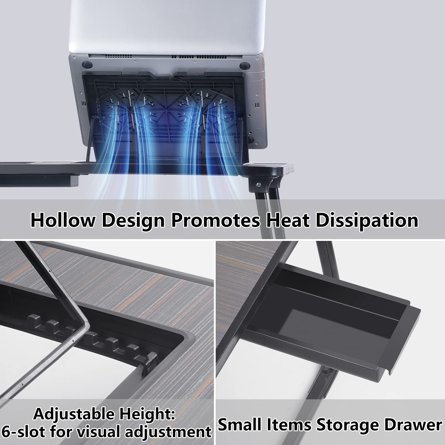 Lap Desk - Asunder laptop lap desk Foldable, lap desk for laptop with storage drawer