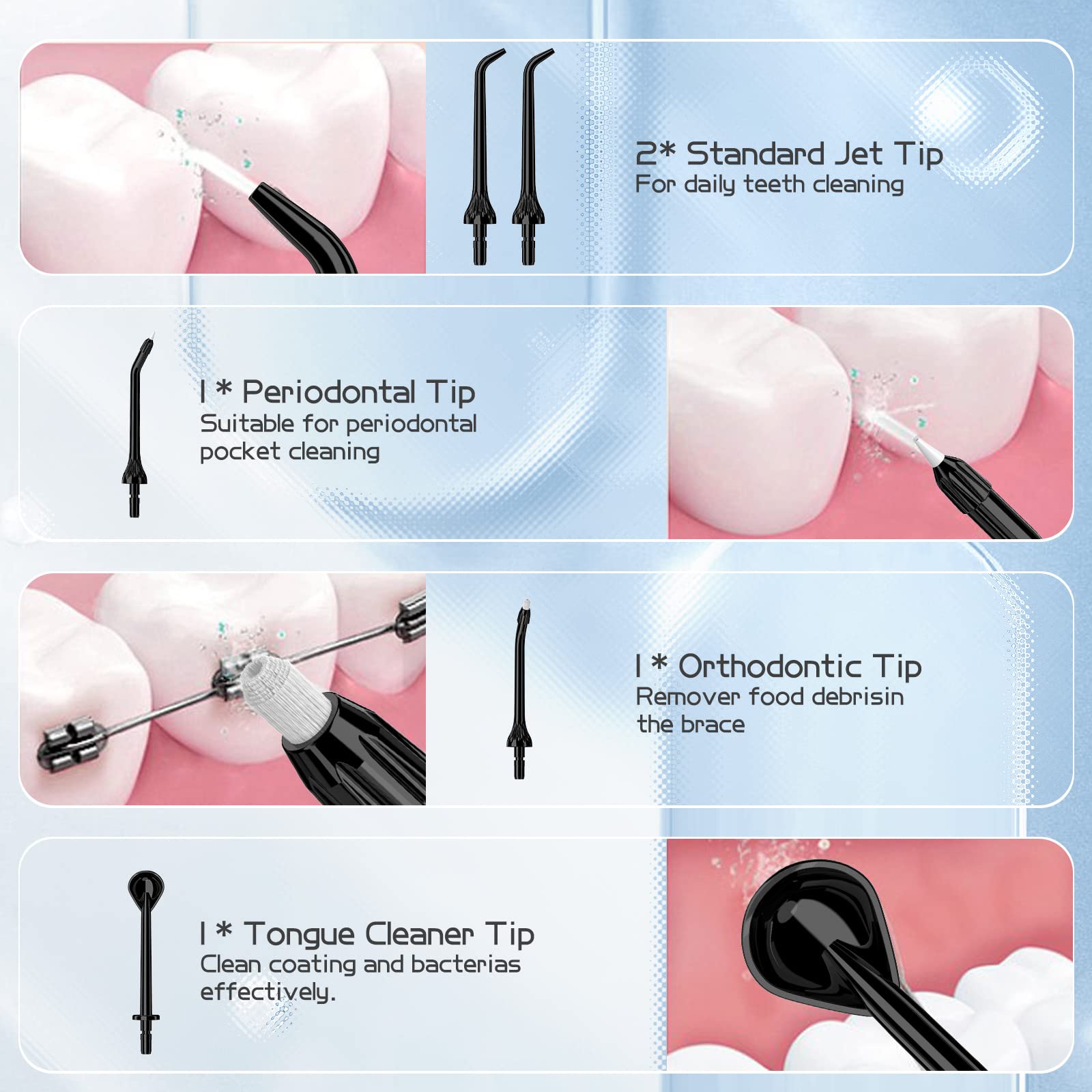 Water Flosser with 350ML & OLED Display & 5 Jet Tips & IPX7 Waterproof & 5 Modes, Cordless Water Flosser Picks for Teeth Cleaning, Electric Toothbrush with Water Flosser for Home Travel Use