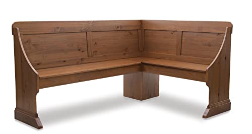 Linon Midwest Pine Breakfast Nook with Table and Bench