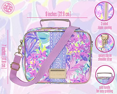 Lilly Pulitzer Insulated Lunch Box for Women, Cute Lunch Cooler Bag with Adjustable/Removable Shoulder Strap, It Was All A Dream