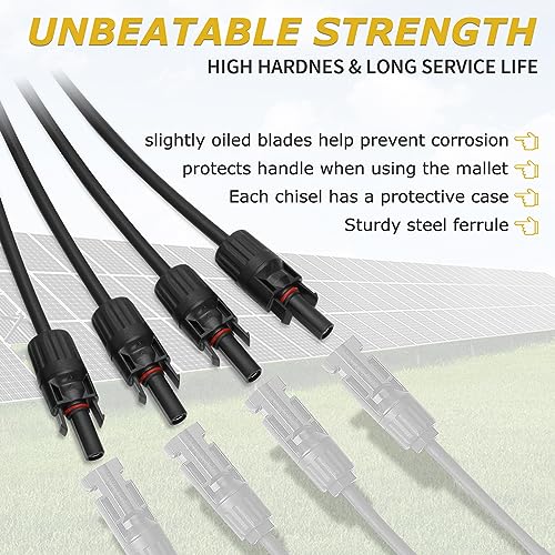 Mokemok Solar Y Branch Connectors,Solar Panel Parallel Connectors,Solar Panel Adapter Cable Tool Kit,Extra Long Solar Panel Parallel Connectors 1 to 4(M/FFFF and F/MMMM)