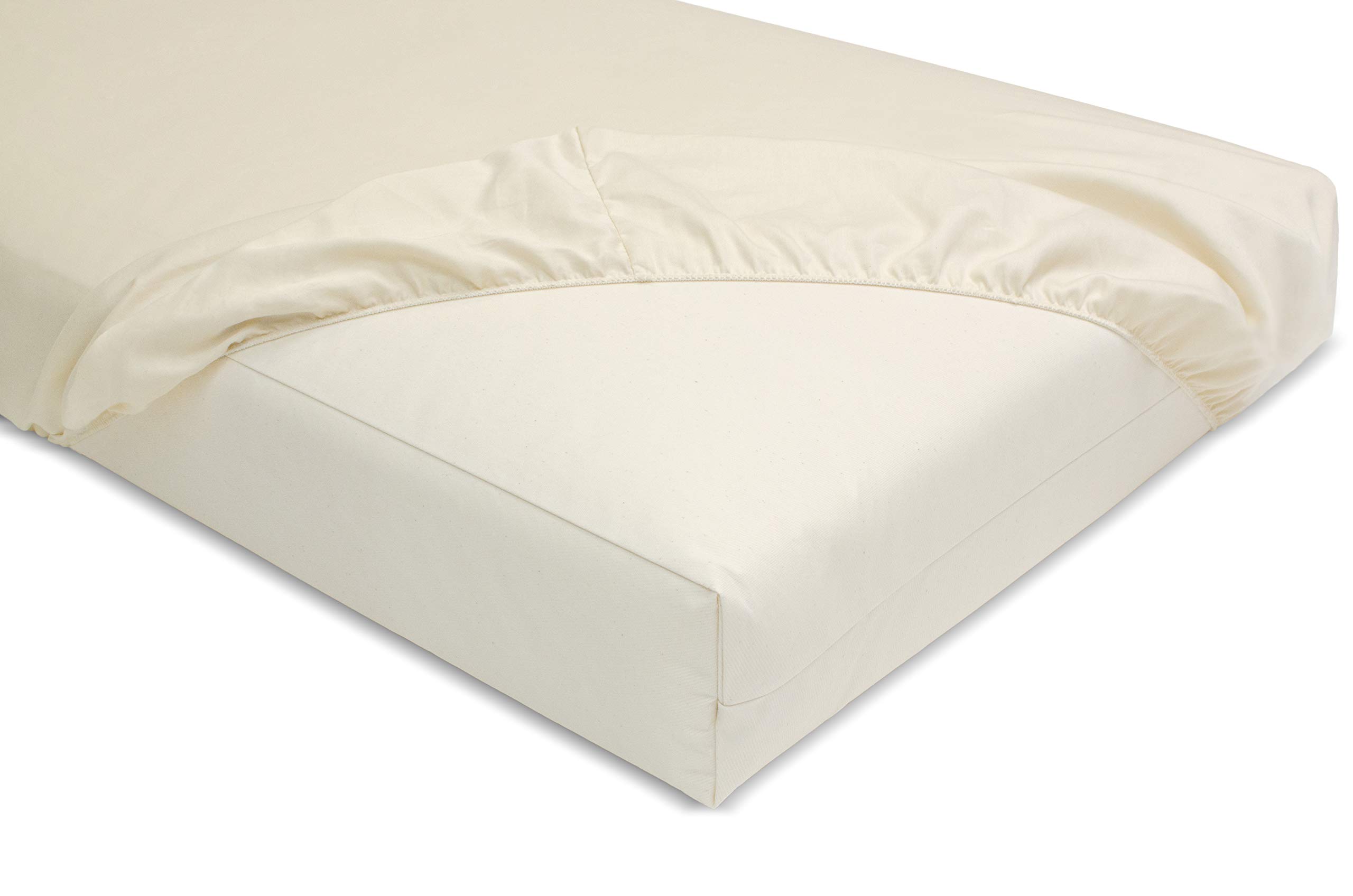 Naturepedic Organic Crib Mattress Sheet - Crib Fitted Sheet for Standard Crib Mattress - Soft and Breathable Cotton Crib Sheet - Ivory - 52"x28"