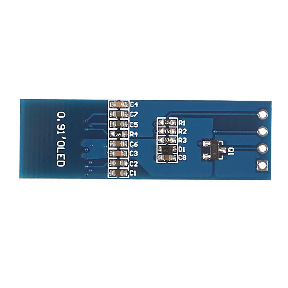 MELIFE 3pcs OLED Display Module, 0.91 inch I2C SSD1306 OLED Display Module I2C OLED Screen Driver with Pin DC 3.3V~5V. White