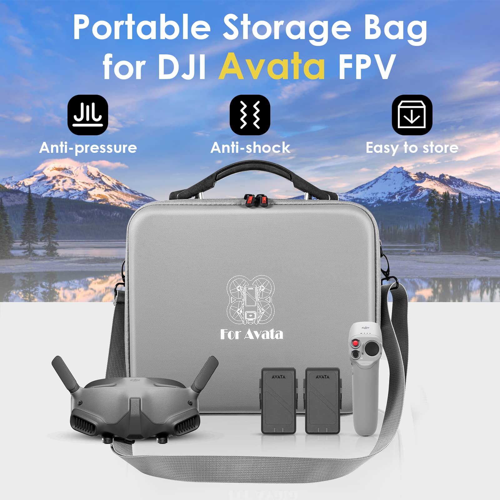LDSXAY Avata Carrying Case for DJI Avata Drone, Portable Storage Bag Travel Hard Case Compatible with DJI Avata Goggles 2 Accessories