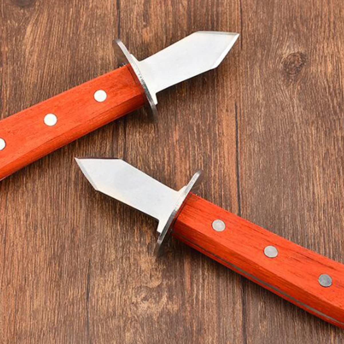 UPKOCH Tools 2pcs Oyster Shucker for Stainless Opener Wood Knives Kits Multifunction Shellfish Seafoods Seafood Steel Cutter Handle Shucking Tool Oysters