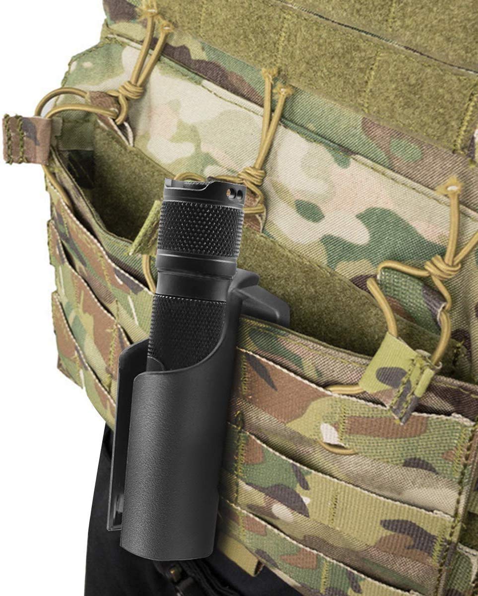 Polyamide Clip-On Kydex Flashlight Holster for Fenix PD35, Olight Baton Pro Warrior Mini, PowerTac M5 E9R, Nitecore P12, ThruNite TN12