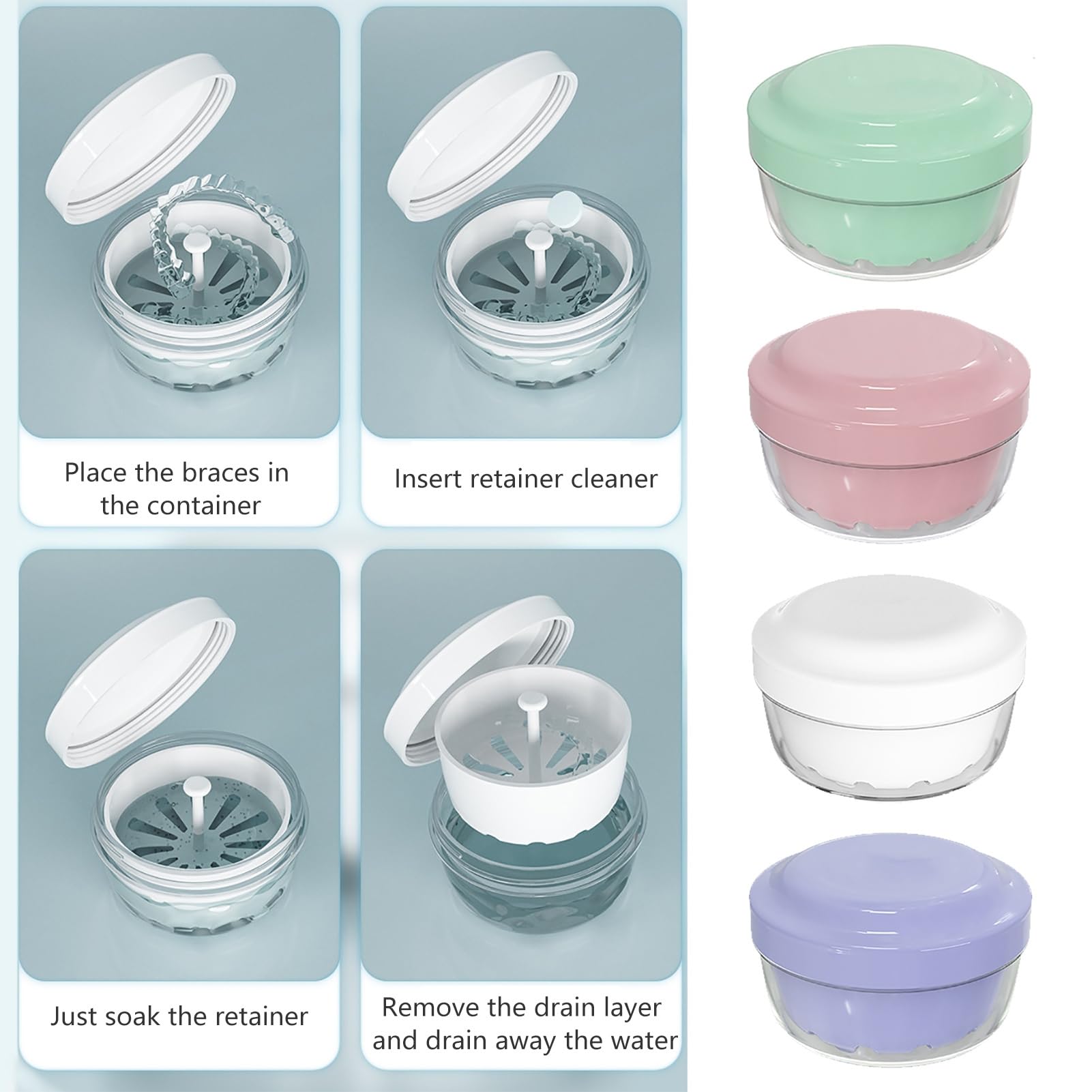 Libcflcc Denture Cup, Denture Case, Leak-Proof Denture Case, Convenient Storage Travel Solution Portable Eco-Friendly Denture Storage Box Pink