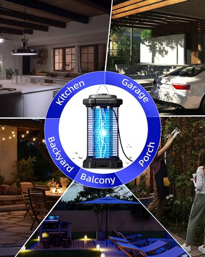 Minimoon Bug Zapper Outdoor 4000V Electric Mosquito Zapper 20w Fly Zapper for Backyard Patio Balcony Garage