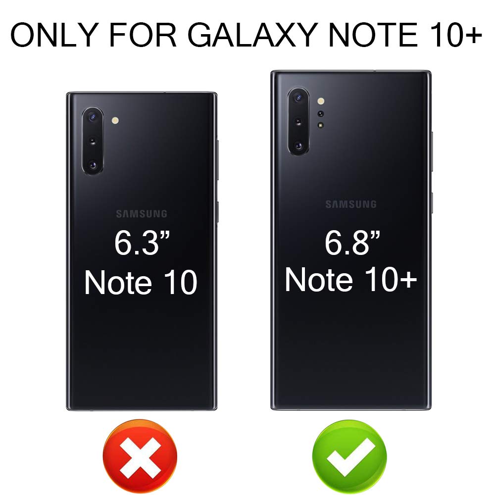 LakiBeibi Card Holder Case, Premium Leather Folio Flip Wallet Case Protective Cover for Samsung Galaxy Note 10 Plus (2019) - Black