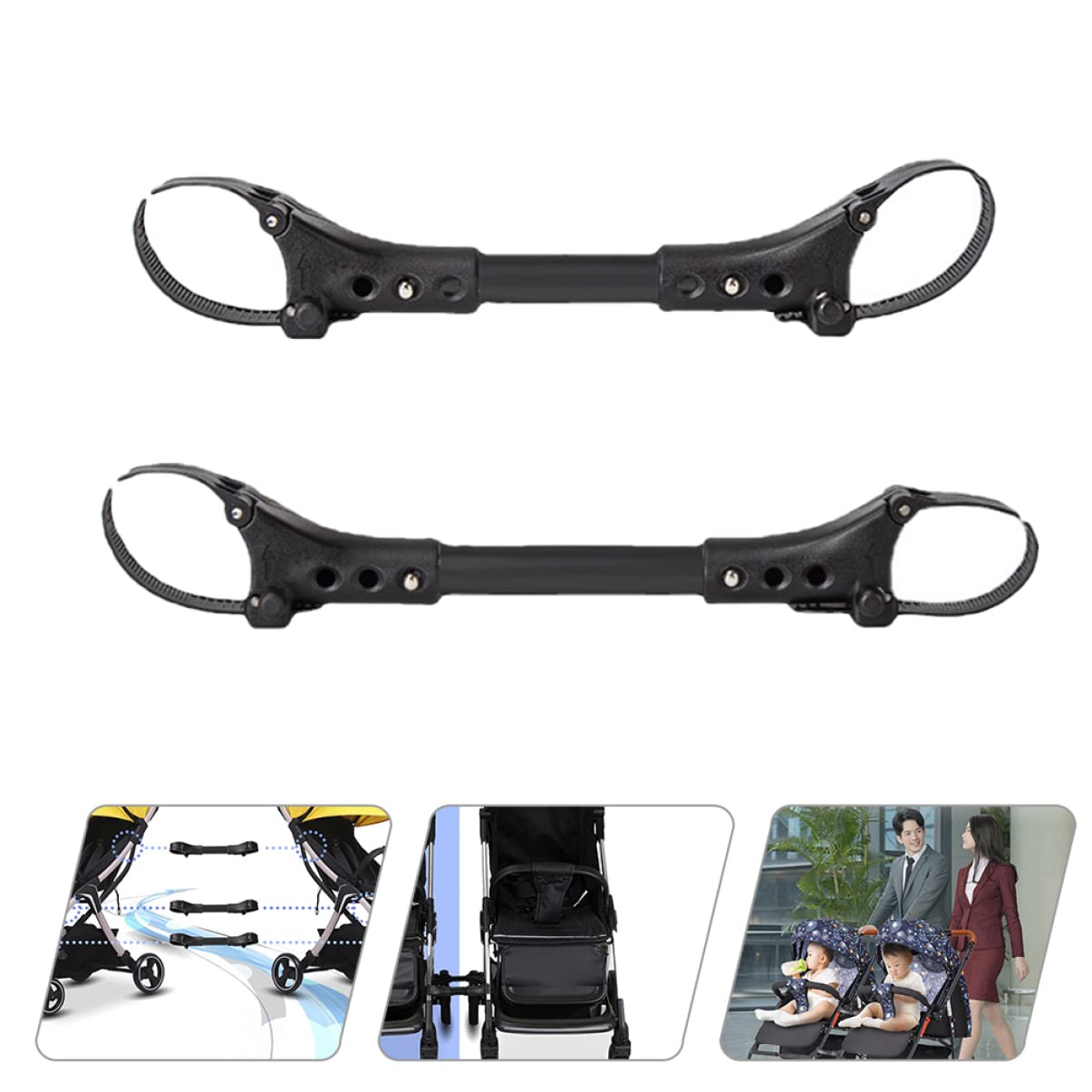Toddmomy 2pcs Stroller Two Babies Professional Connector A Connectors Baby Outdoor Aluminum Accessory Prams Single Become for Double Ster Use Universal Sters Twin