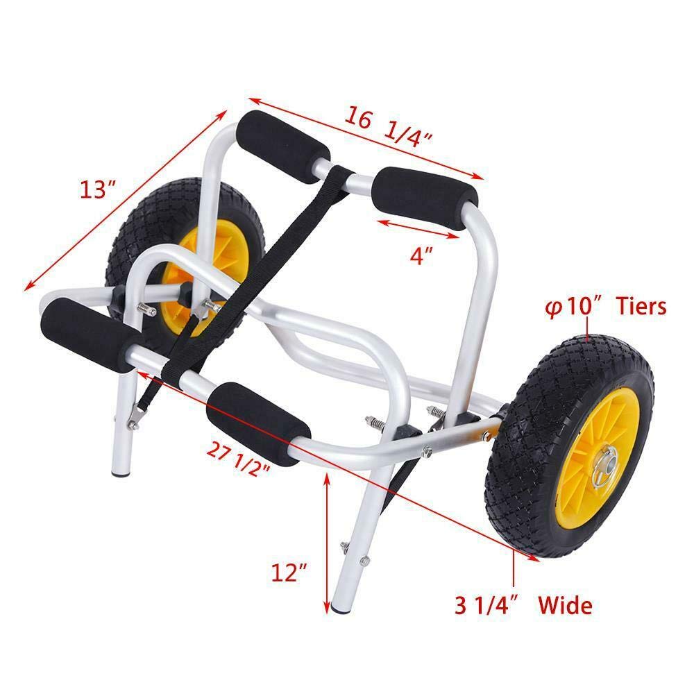 N-brand Carry Dolly Trailer Tote Trolley Transport Cart Wheel Fo Kayak Canoe Jon Boat US