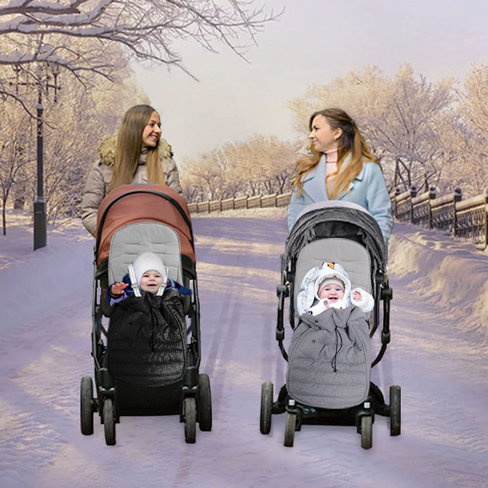 XIFAMNIY Universal Baby Thicken Stroller Footmuff Bunting Sleeping Bag to Protect Baby from Winter Cold Weather in Pushchair, Pram(Grey)