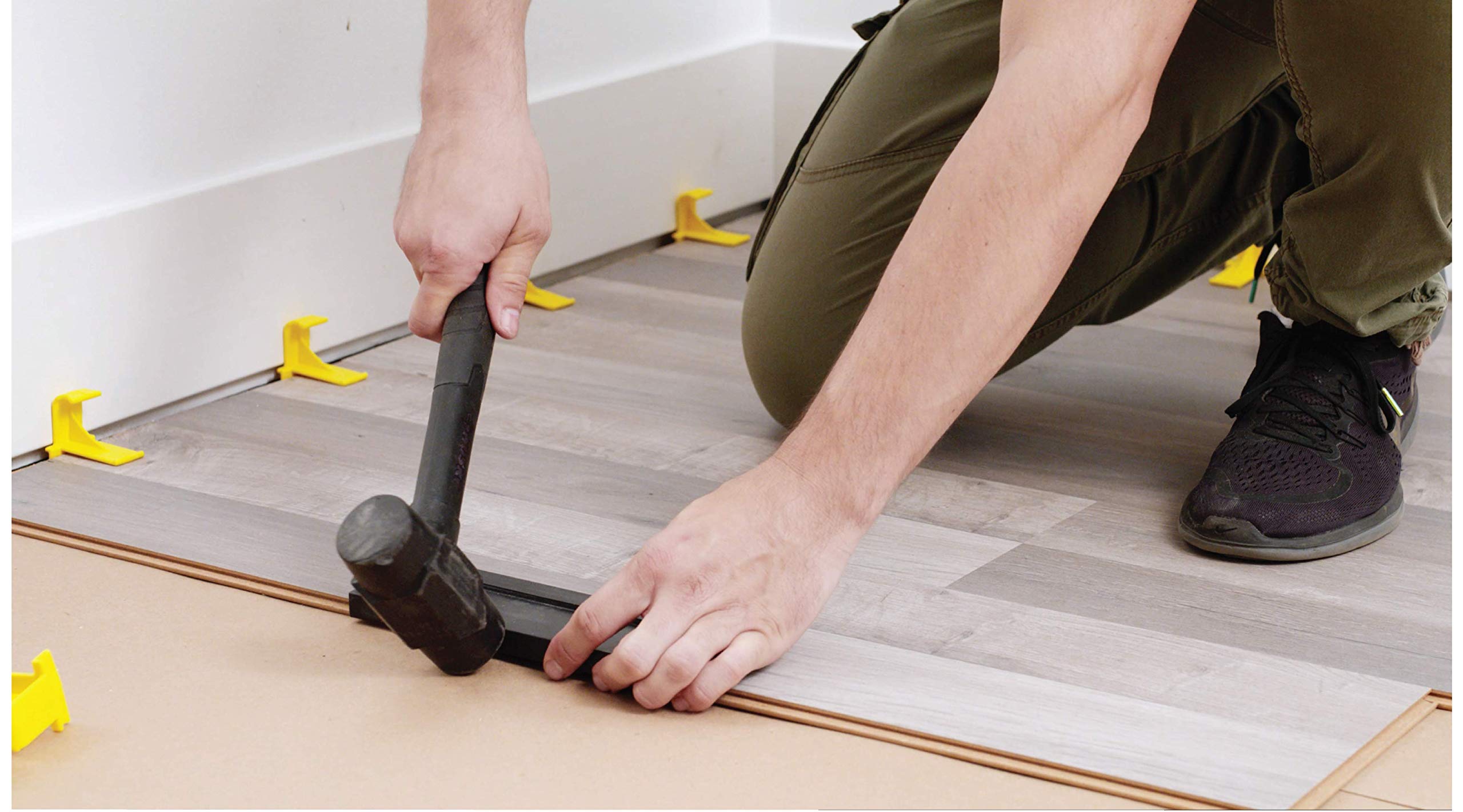 Tfloor Laminate Flooring Spacers : for Installing Laminate Wood, Vinyl Plank, Engineered Hardwood, LVT, Bamboo, Subfloor Panels, or Any Floating Floor Material. Made in The USA.
