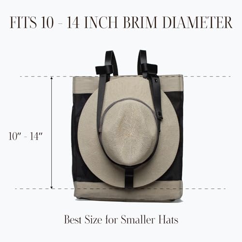 The Hat Harness Hat Holder - Stylish Durable Travel Accessory Designed for Purses, Totes, Bags, Backpacks, Luggage & More | Fits Multiple Hats & Supports Thick Or Curved Brims, Black