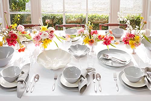 Portmeirion Sophie Conran Floret Stoneware All Purpose Bowls 7 Inch Set of 4 - Dishwasher & Microwave Safe Great Kitchen Home Use for Serving Cereal Soup Salad & More, Robins Egg