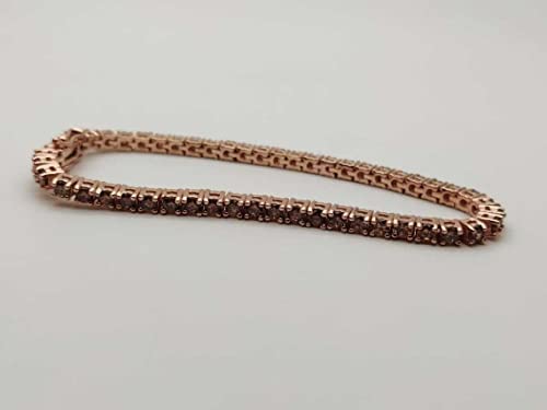 Sidapsjewels 5.00 Ct Round Cut Chocolate Diamond Tennis Bracelet 14k Rose Gold Over All Size Available Brown