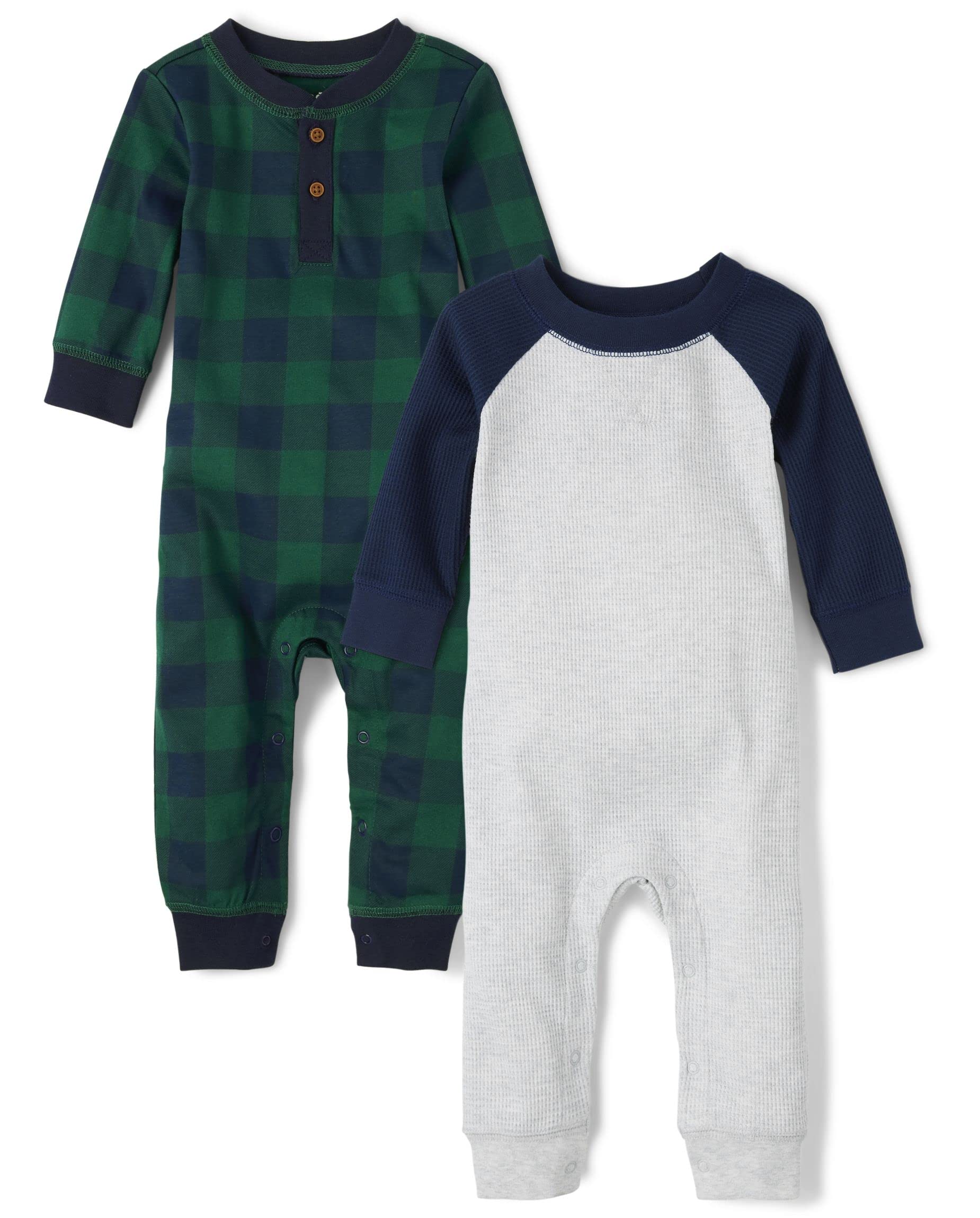 The Children's Place Baby Boy's Rompers 2-Pack, Tidal, 12-18 Months