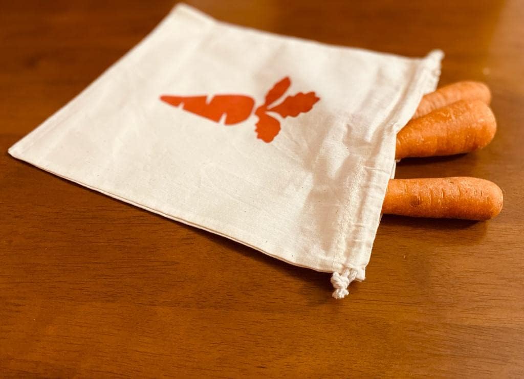 Mayatra's 100% Reusable Produce Cotton Bags - Washable Organic Vegetable Bags - Eco Friendly, Biodegradable Cloth Bag with Drawstring - (10 * 12 Inches Size) (Pack Of 6)
