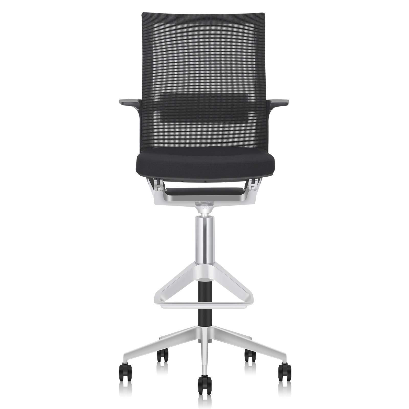 MOOJIRS Ergonomic Drafting Chair | with Adjustable Seat Height and Foot Rest | Breathable Mesh Fabric | All Aluminum Alloy Base with Multi-Direction Casters | for Standing Desk