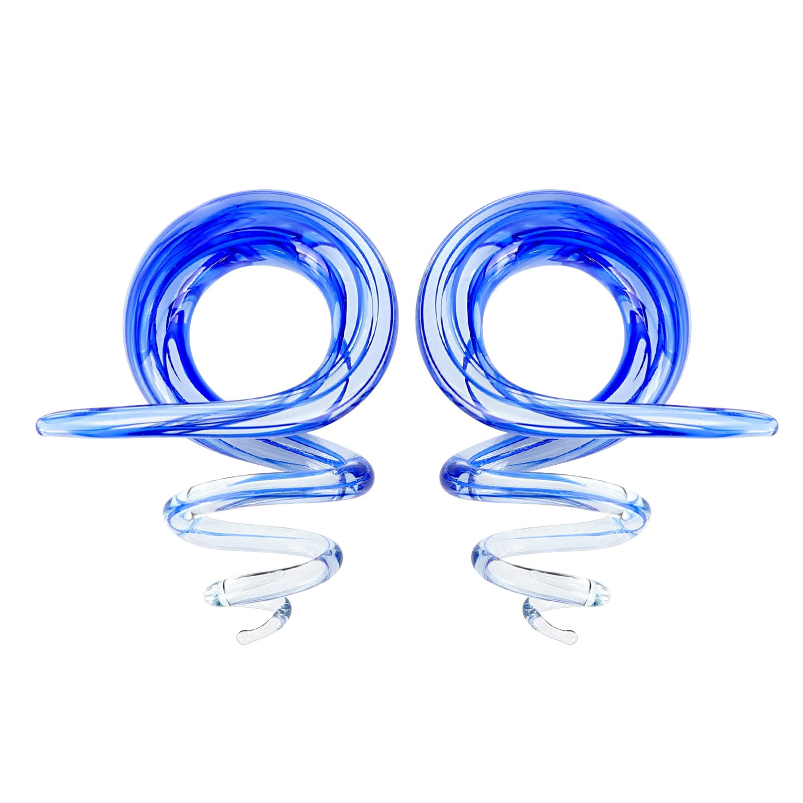Oyaface 2pcs Glass Ear Gauges Flesh Plugs Ear Stretchers Expander Spiral Shape Red 2G(6mm)