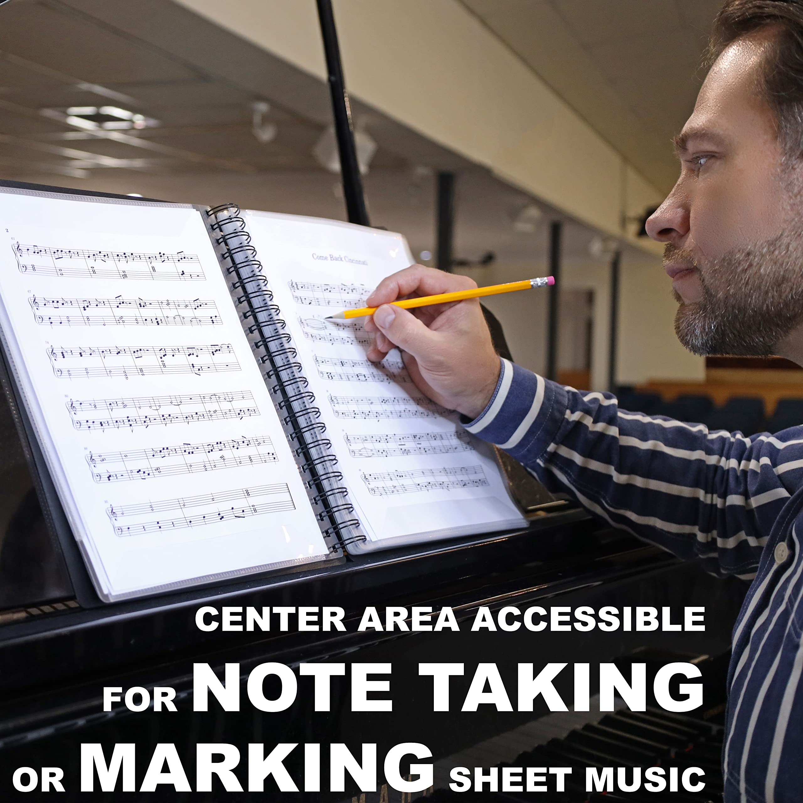 SIER FINS Sheet Music Folder for Sheet Music 8.5" X 11" | 60 Page Sheet Music Binder | Sheet Music Holder