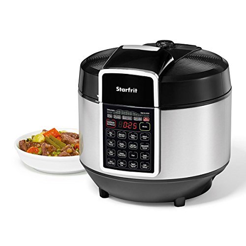Starfrit 024600-002-0000 8-Liter Electric Pressure Cooker, Black/Silver, 11.7" x 12" x 12"