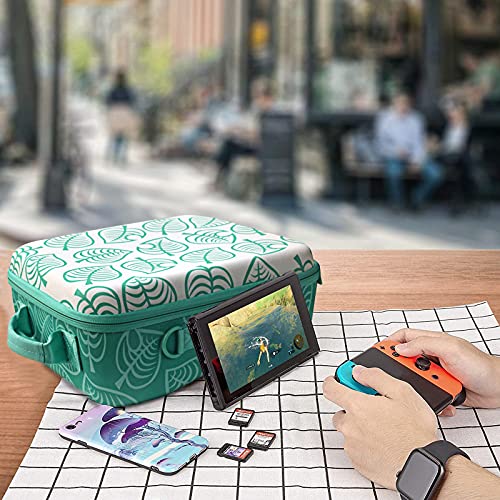 LYCEBELL Large Carrying Storage Case for Nintendo Switch, Portable Travel Hard Shell Messenger Bag for Switch Console, Pro Controller, Switch Dock, Soft Lining 18 Games with Shoulder Strap - Black [nintendo_switch]…