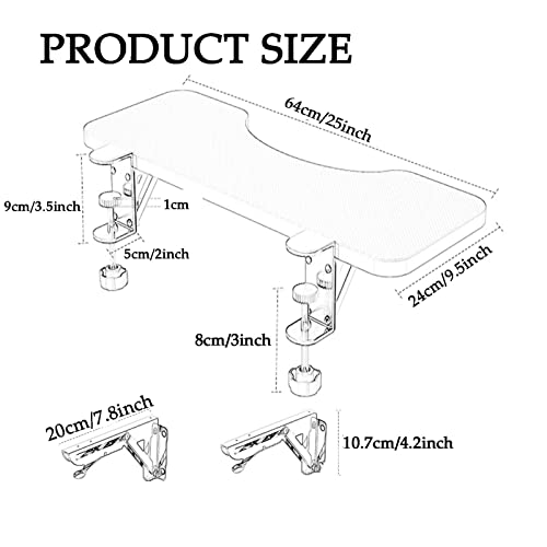 Keyboard Platform Extender,Ergonomics Desk Extender Tray Clamp On Keyboard Drawer Table Mount Armrest Stand Slide Computer Elbow Arm Support