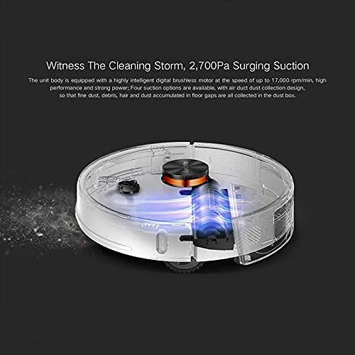 Lydsto R1 Robotic Vacuum Cleaner with Self Empty, Robotic Vacuums and Mop,Lidar Navigation, 2700Pa Strong Suction,Quiet, Self-Charging,Ideal for Pet Hair, Hard Floor and Low Pile Carpet(White)