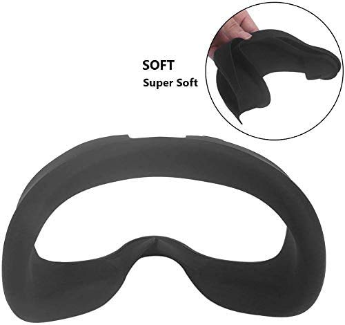 MASiKEN Premium Face Eye Mask Pad for Oculus Quest, Controller Grip Accessories, Protector Silicone Covers Confort Set, Sweatproof Lightproof (Black)