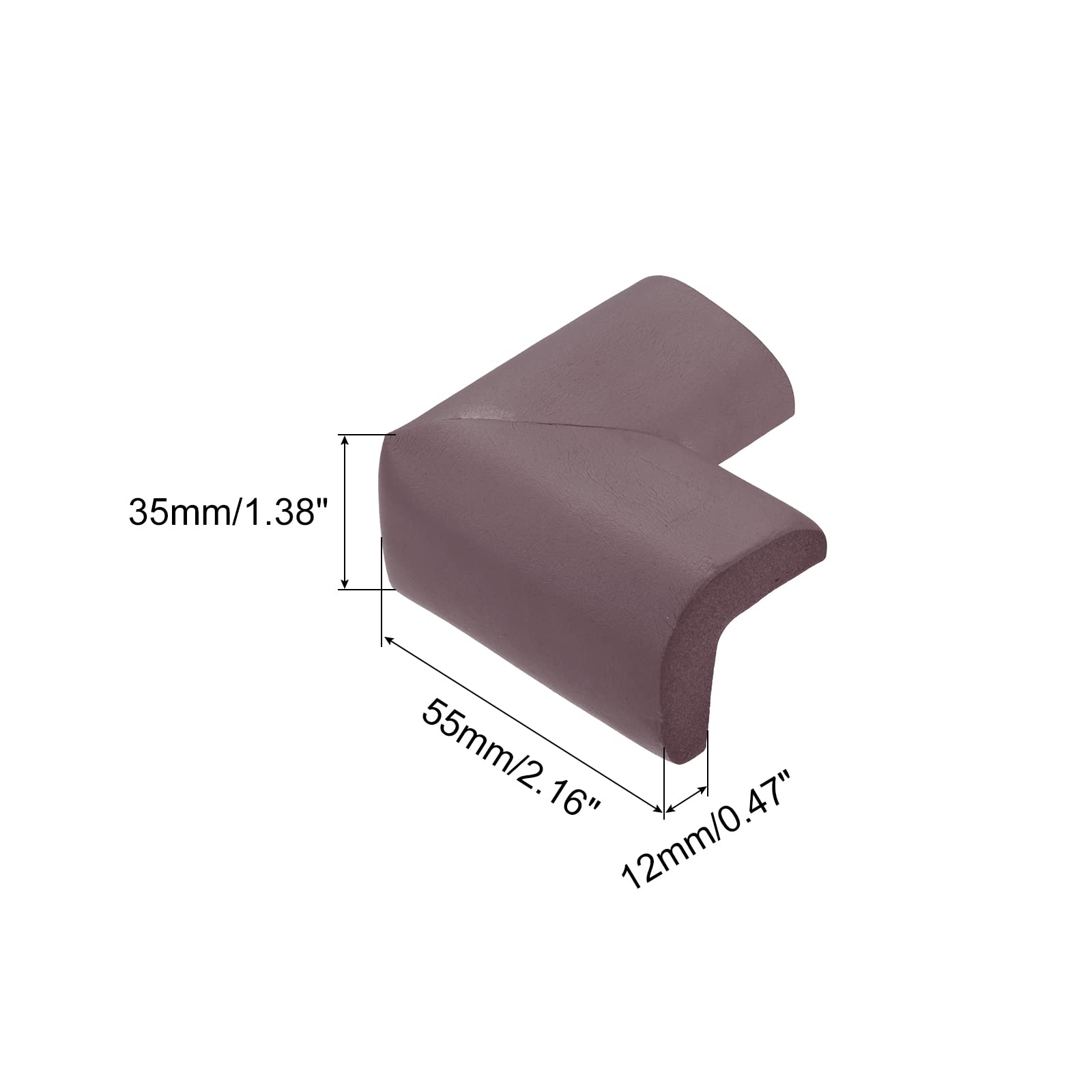 uxcell Corner Guards Edge Protectors, 12Pack Foam Safety Bumper L Shape, 55mm/2.16"(L) for Furniture Corner Table Edge Guard, Brown