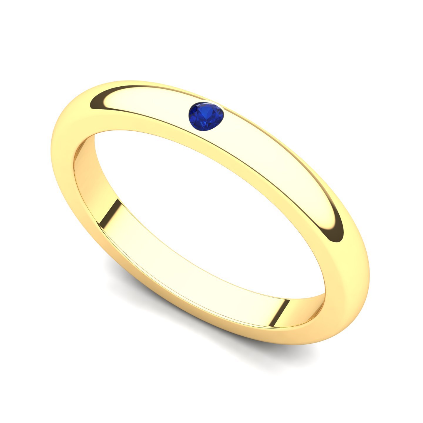 Juno Jewelry 18k Yellow Gold Bezel set Sapphire Band Ring, 6.5