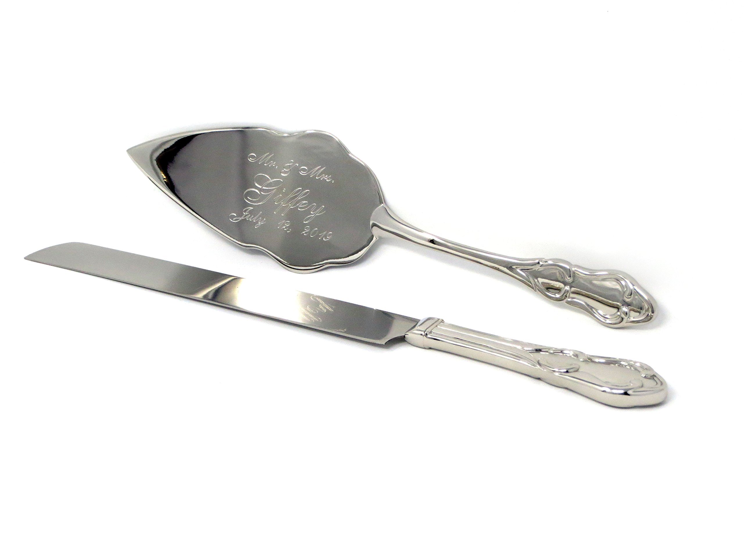 Personalized Wedding Cake Server and Knife Set- Wedding Gift- Wedding accessory- Bridal Shower- Rehearsal