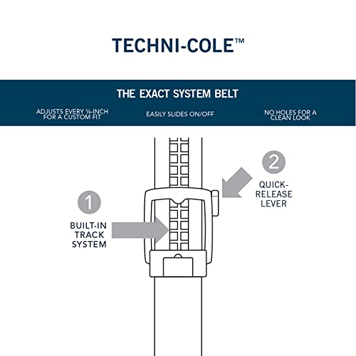 Kenneth Cole REACTION Men's Perfect Fit Adjustable Belt with Track Lock , Black Matte, Medium (34-36)