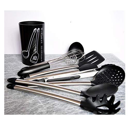LMMDP 9 in 1 Silicone Handle Cookware Silica Gel Utensils Kitchenware Non Stick Pan Shovel Spoon Spatula Kitchen Cooking Tool Set