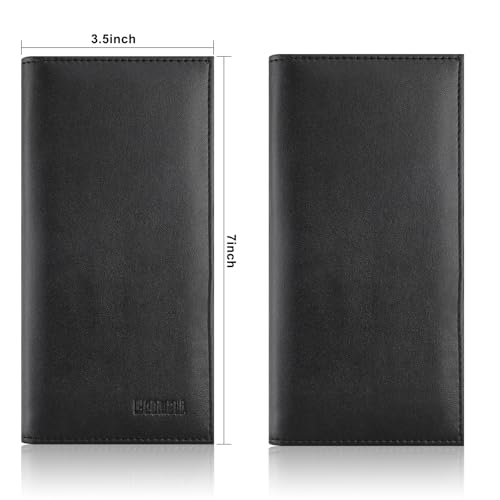 LYOOmaLL Leather Checkbook Cover for Personal Checkbook, Checkbook Cover For Women & Men, RFID Blocking Checkbook Holder Wallet for Duplicate Checks