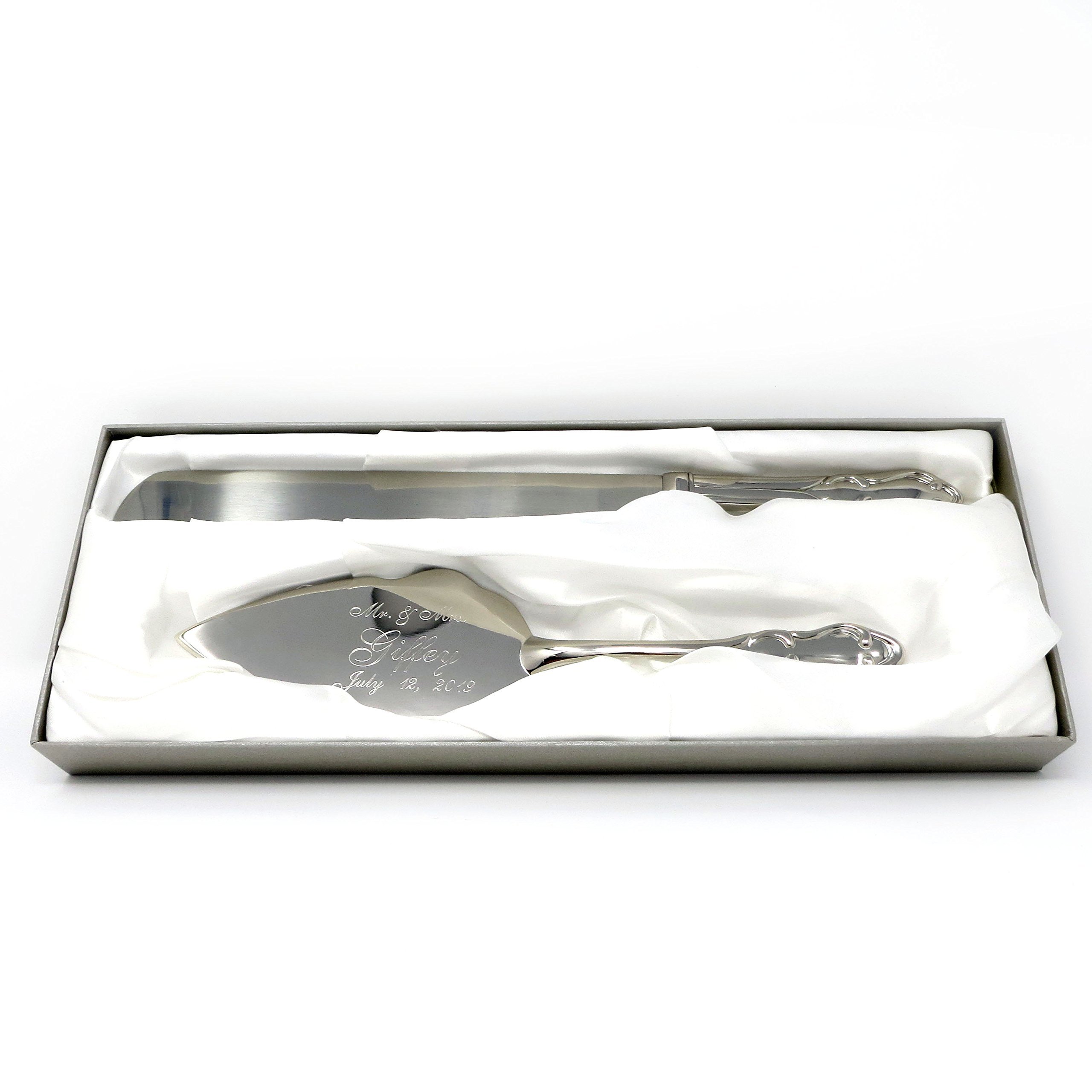 Personalized Wedding Cake Server and Knife Set- Wedding Gift- Wedding accessory- Bridal Shower- Rehearsal