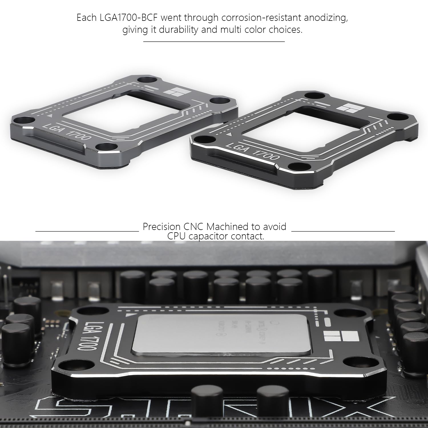 Thermalright Intel12th13th Generation LGA1700 Anti-Bending Buckle,Curved Pressure Plate,CPU Fixing Buckle,CPU Stress Bending Correction Fixer,Fully Fitted and Fixed Without Trace Installation (Black)