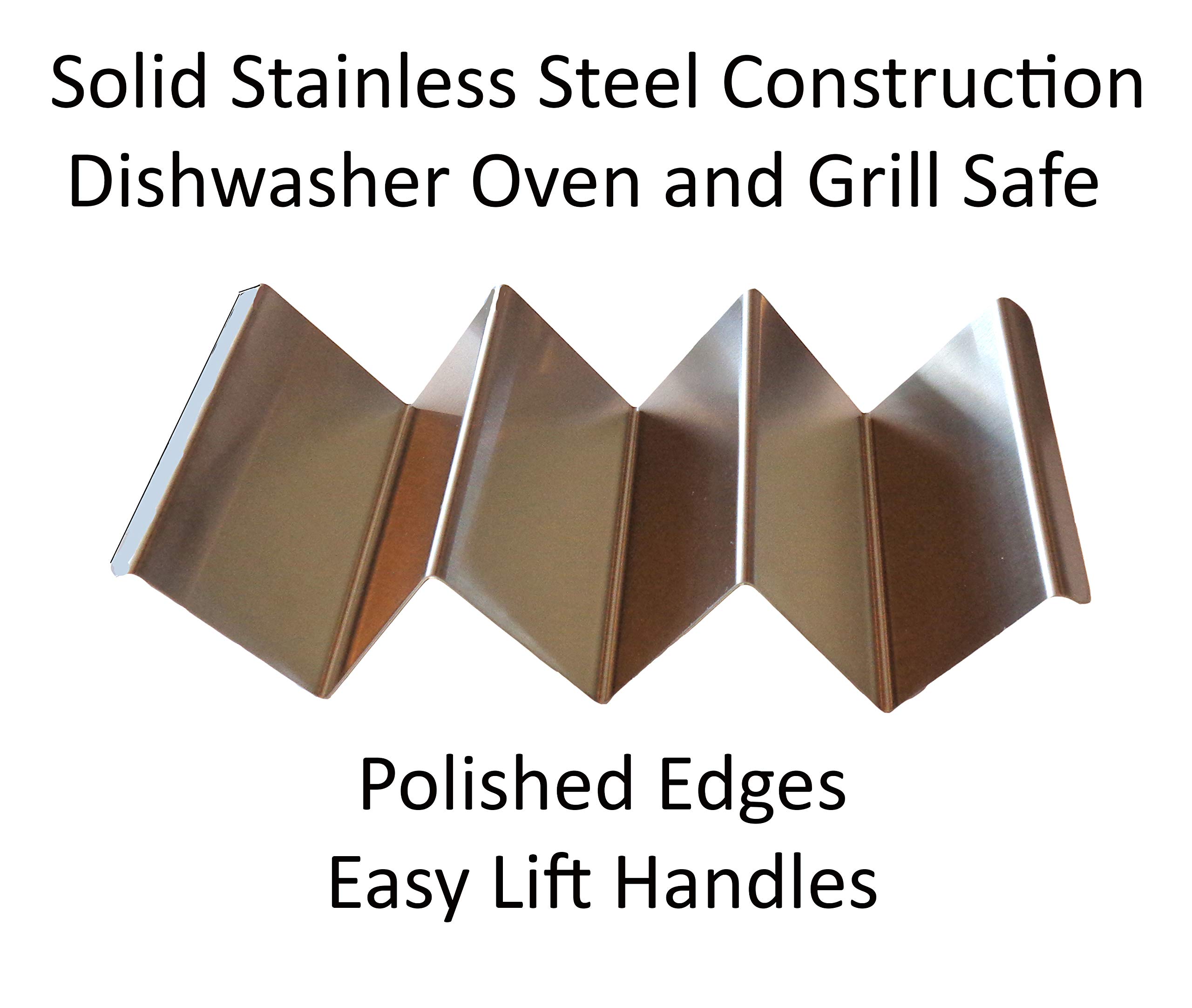 OH Ovation Home 6 Pack Stainless Steel Taco Holders with Handles - Holds 3 Tacos Each (6)