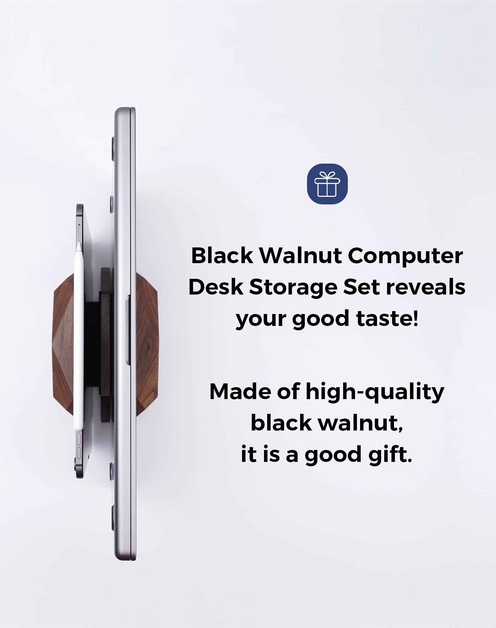 Nuvograin Dual Laptop Holder Vertical Laptop Stand, 2 Slots MacBook Stand Wood,Wooden Laptop Stand,Vertical Laptop Holder for Desk, Widen Dock Fits All MacBook/Surface pro