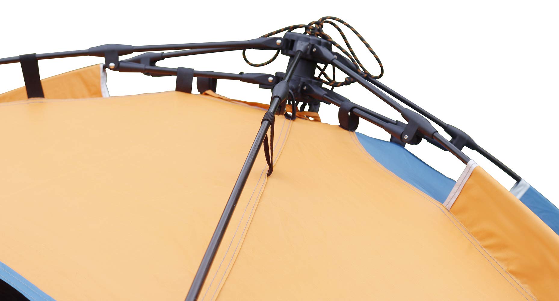 Linke Beach Tent Sun Shelter, 4 Person Easy Setup Camping Sun Shade Canopy with Carry Bag, XL Size (Orange&Blue)