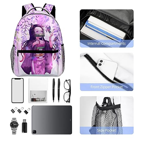 minsrate Cute Anime Backpack 3D Print Canvas Backpacs Large Capacity Multifunction Sports Travel Leisure Bag Daypack Gifts