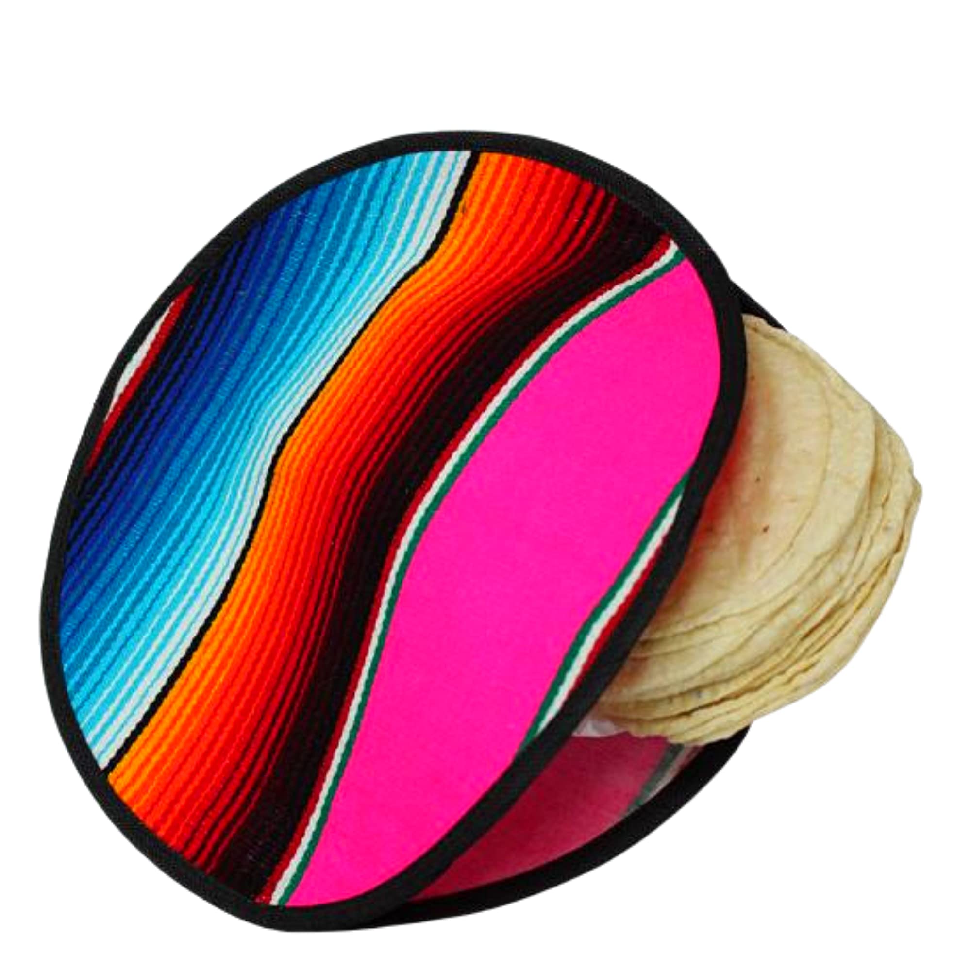 Needzo Cute Kitchen Essentials, Mexican Serape Pattern Tortilla Warmer, Microwavable for Corn and Flour Tortillas, Multicolor
