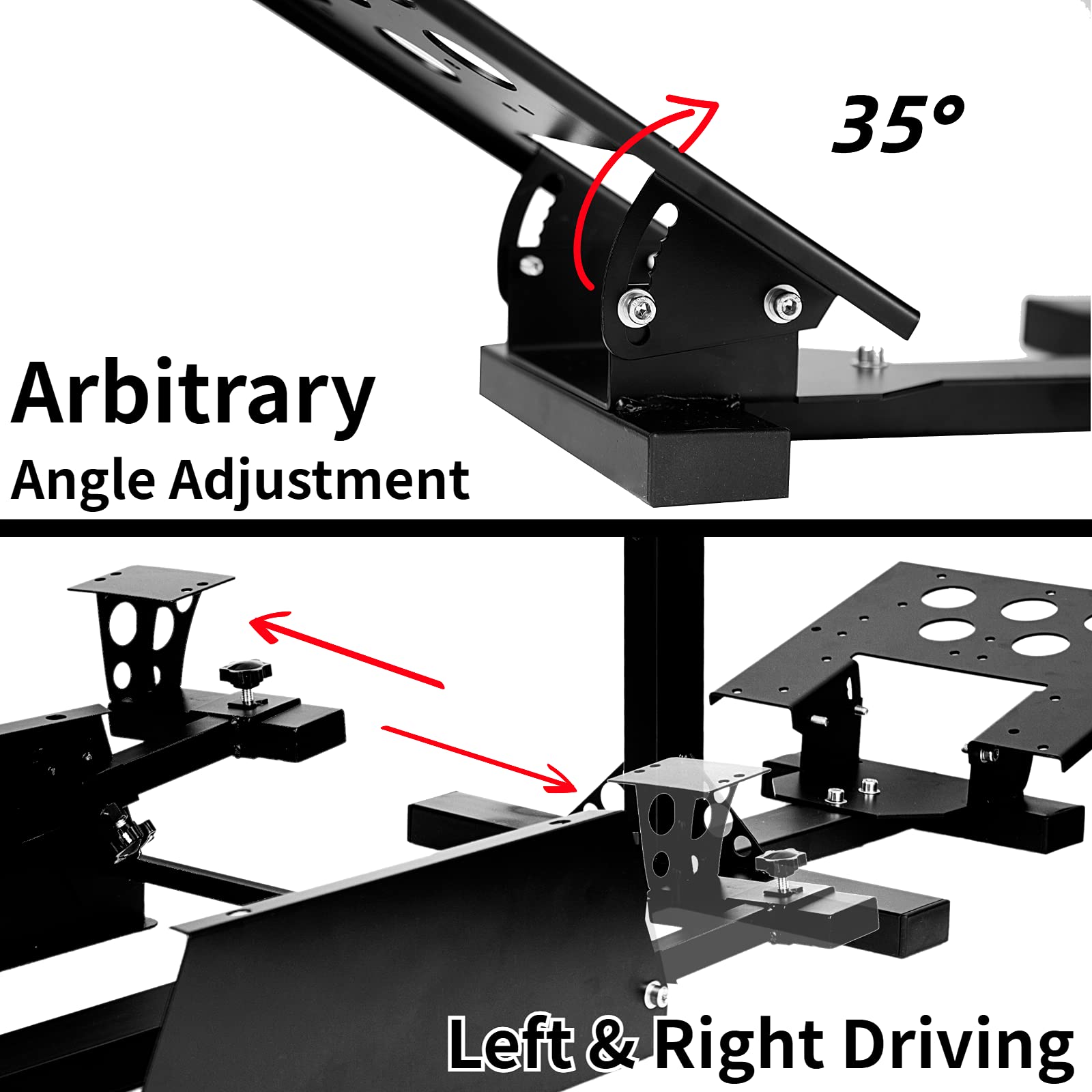 Minneer Racing Wheel Stand Simulator Cockpit for Logitech G25 G27 G29 and G920/ All Thrustmaster/All Fanatec Wheels Fits Xbox, PlayStation, PC (Wheel, Shifter and Seat Not Included)