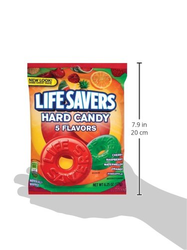 LIFE SAVERS 5 Flavors Hard Candy Bag, 6.25 Ounce (Pack of 12)