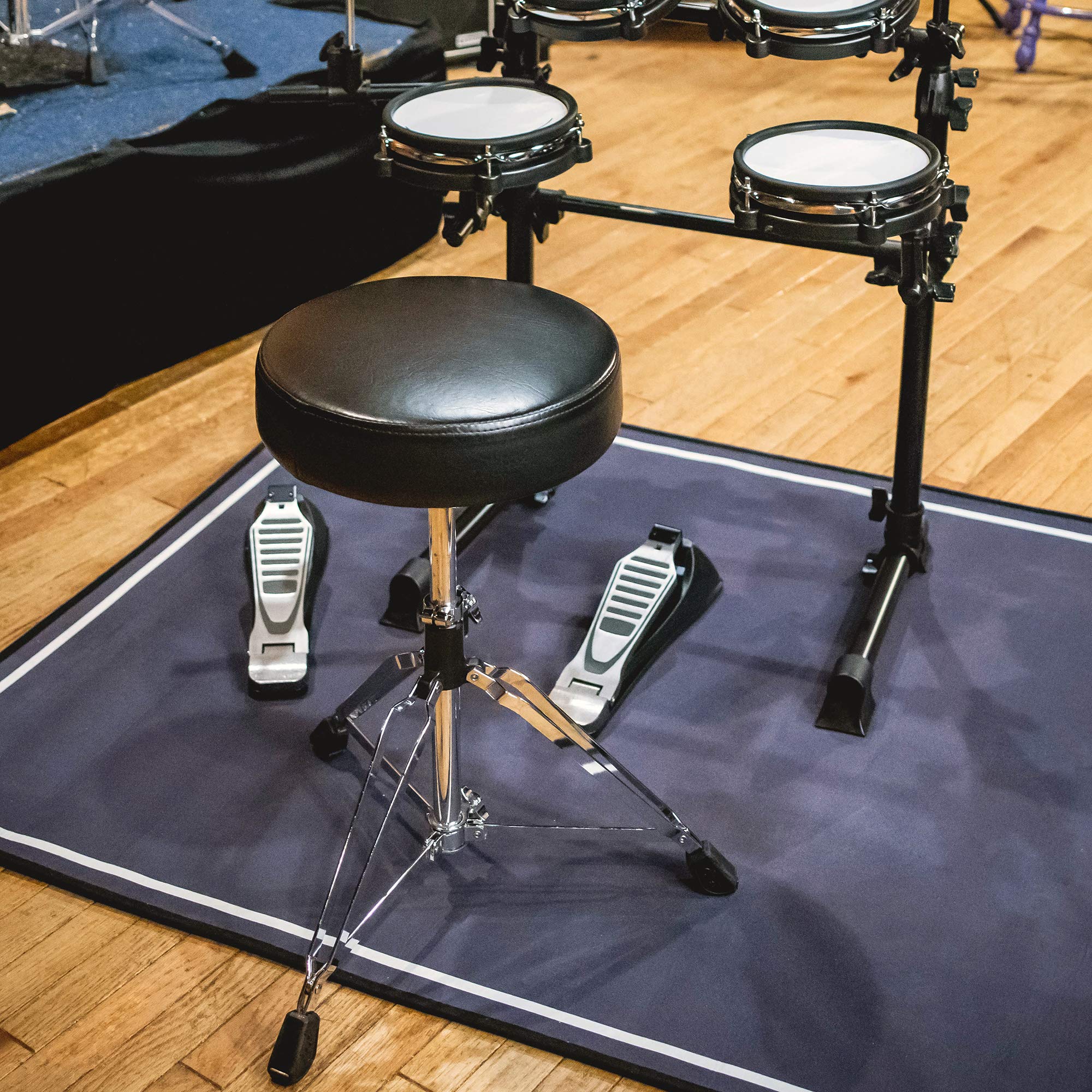 LyxJam Drum and Keyboard Throne Stool Padded Soft Seat Height Adjustable Portable Foldable Drummer Seat for Kids and Adults
